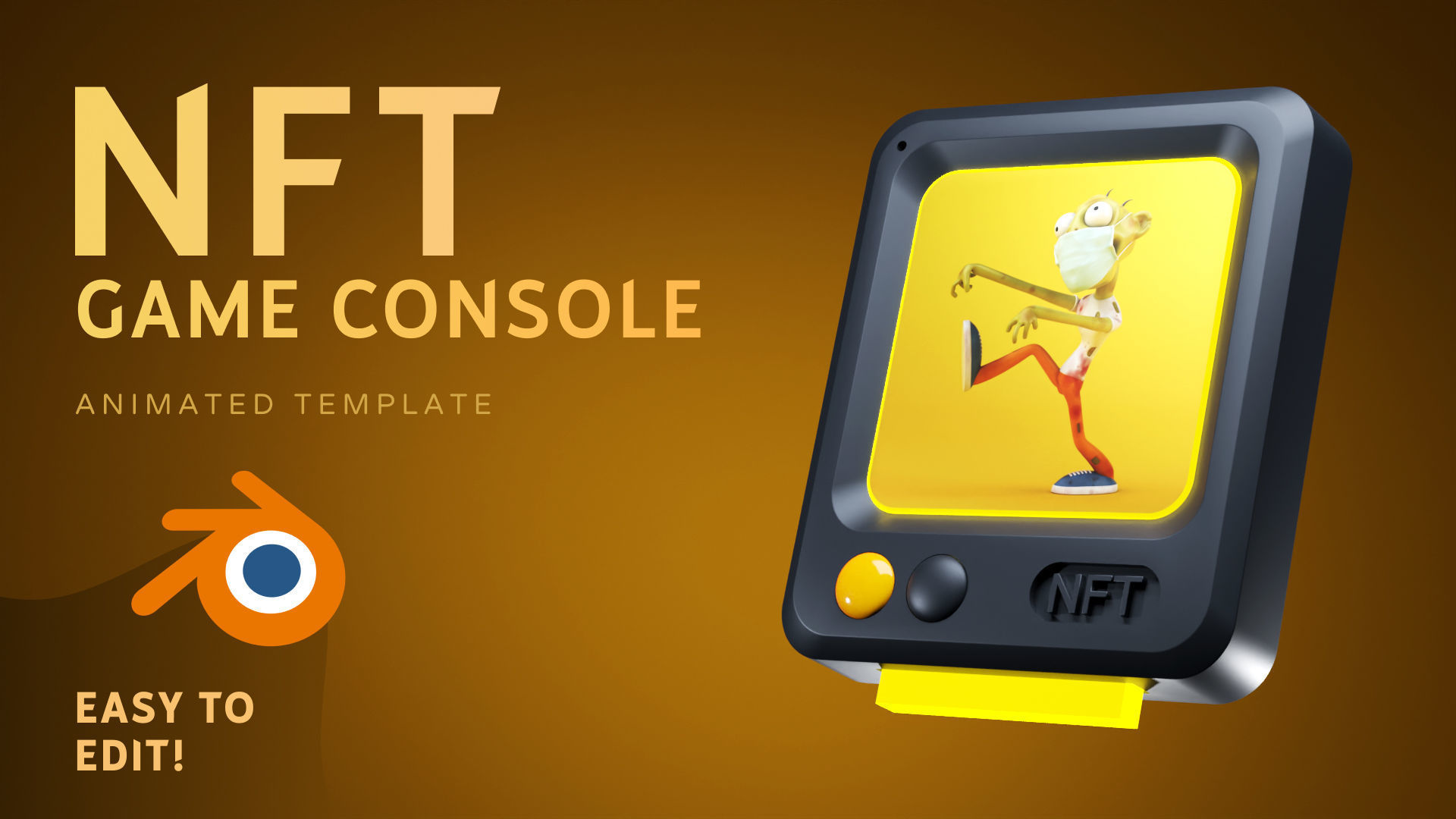 NFT Game console Template for Blender 3D model animated | CGTrader