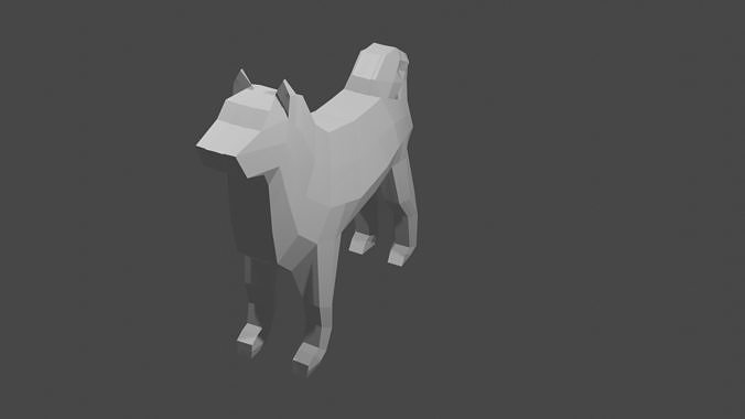 Shibu Inu Low Poly Version One 3D model 3D printable | CGTrader