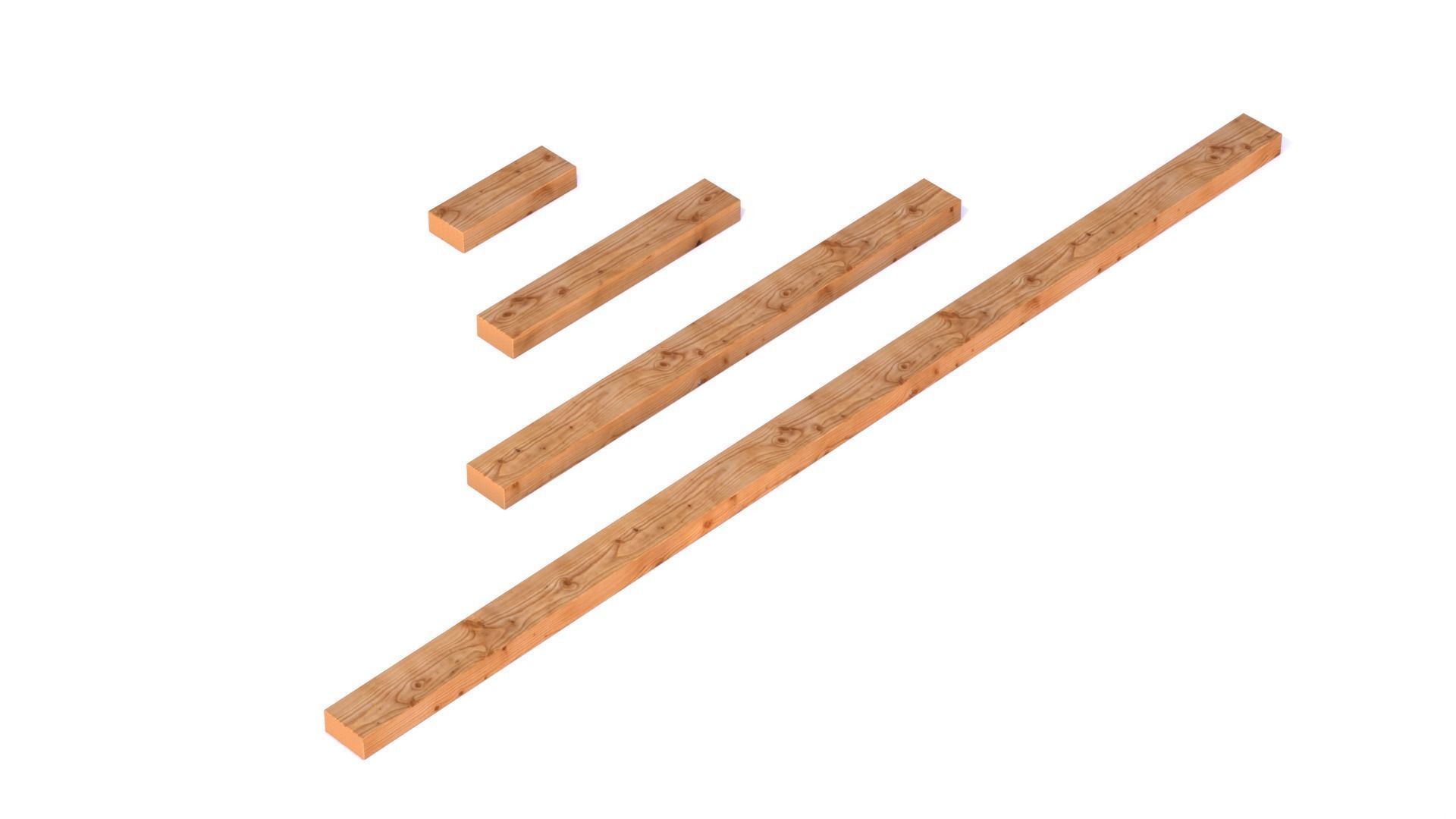 3D model 2x4 Wood Plank Pack VR / AR / low-poly | CGTrader