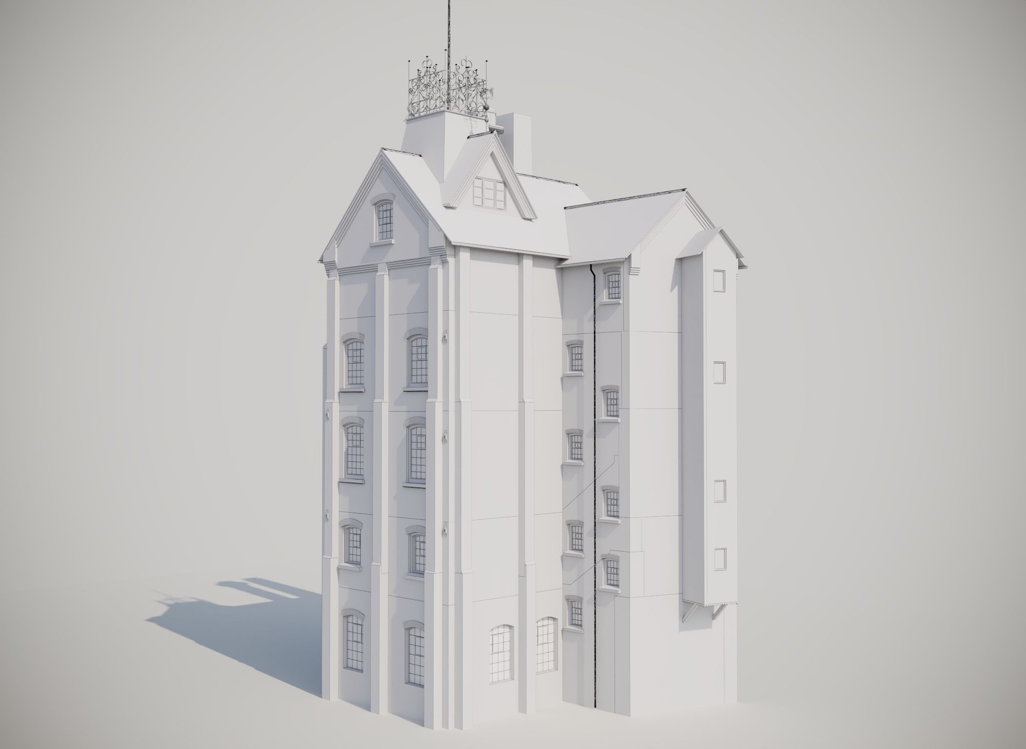 Brick english old building - Brick with Bercon Tile 3D model | CGTrader