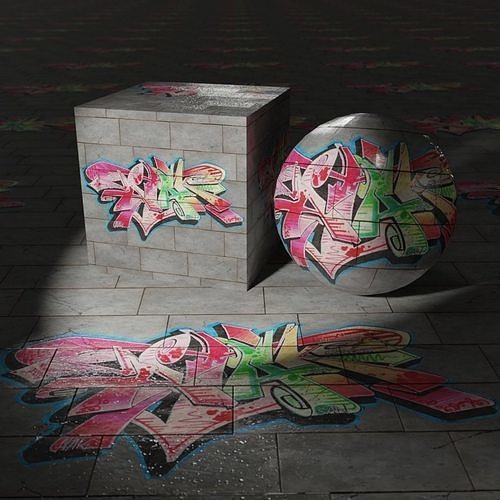 Stone Wall Worn with Graffiti PBR Texture Texture | CGTrader
