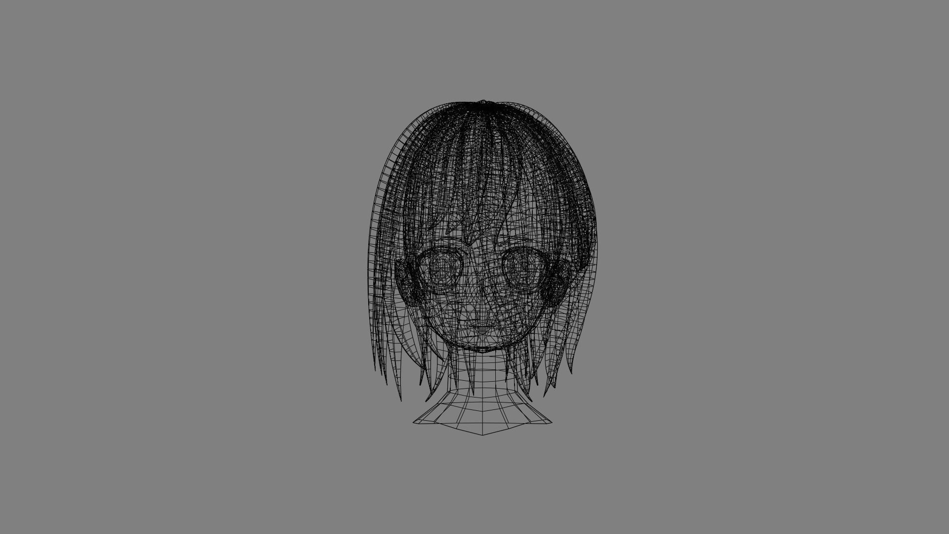 3D model Simple Anime Girl Head and Hair Base VR / AR / low-poly | CGTrader