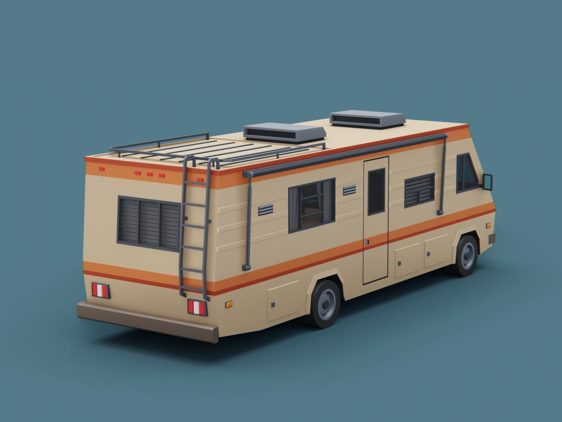 3D model Stylized Motorhome Classic 80s VR / AR / low-poly | CGTrader