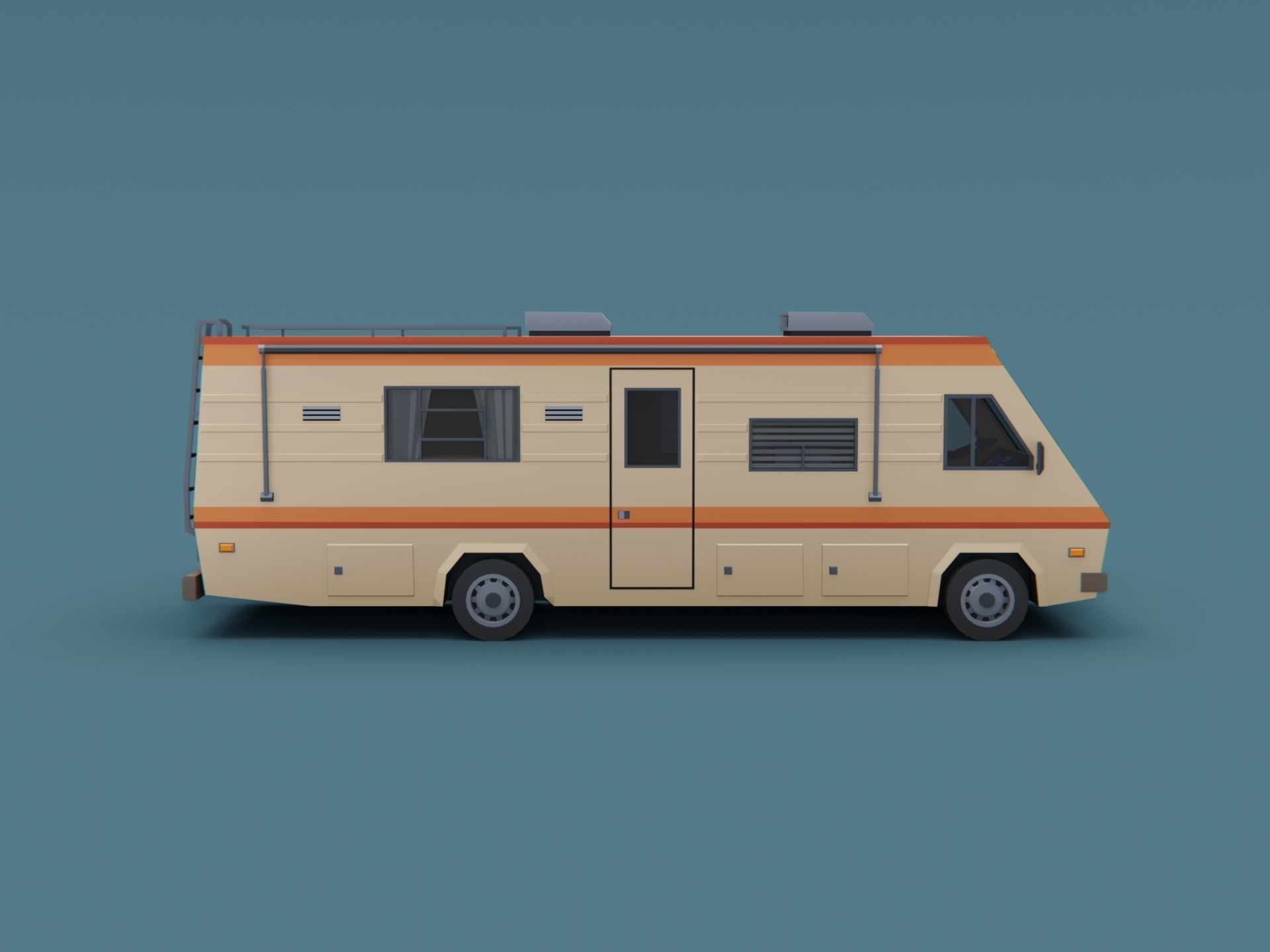 3D model Stylized Motorhome Classic 80s VR / AR / low-poly | CGTrader