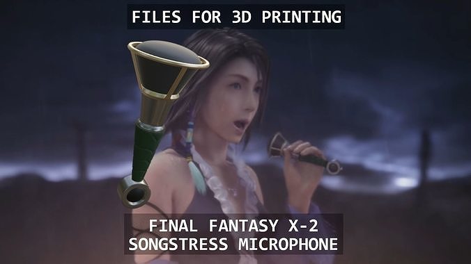 Final Fantasy X-2 - Songstress Microphone 3D model 3D printable | CGTrader