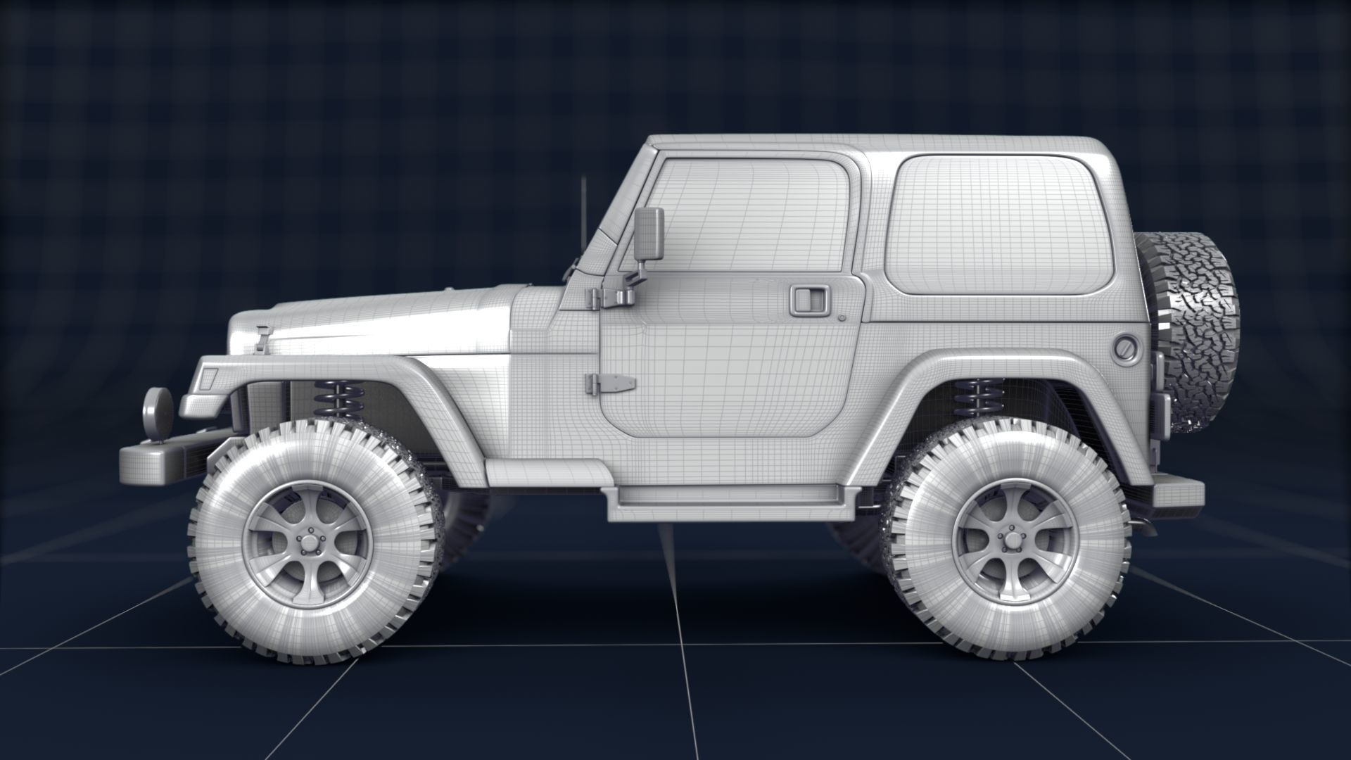 3D model Jeep Wrangler TJ Custom Design Jeep Arctic theme VR / AR / low ...
