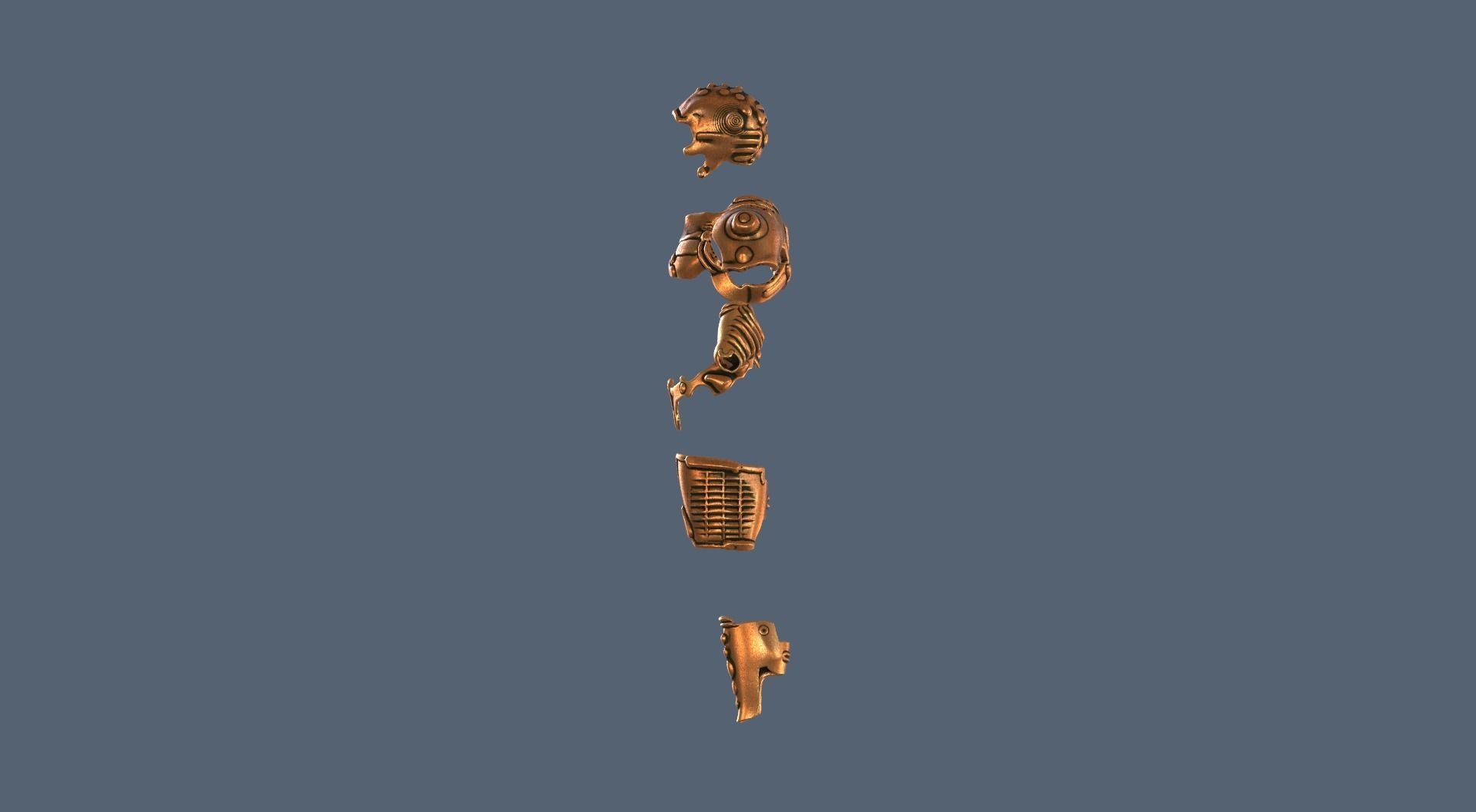 Golden Armor Set 3D model | CGTrader