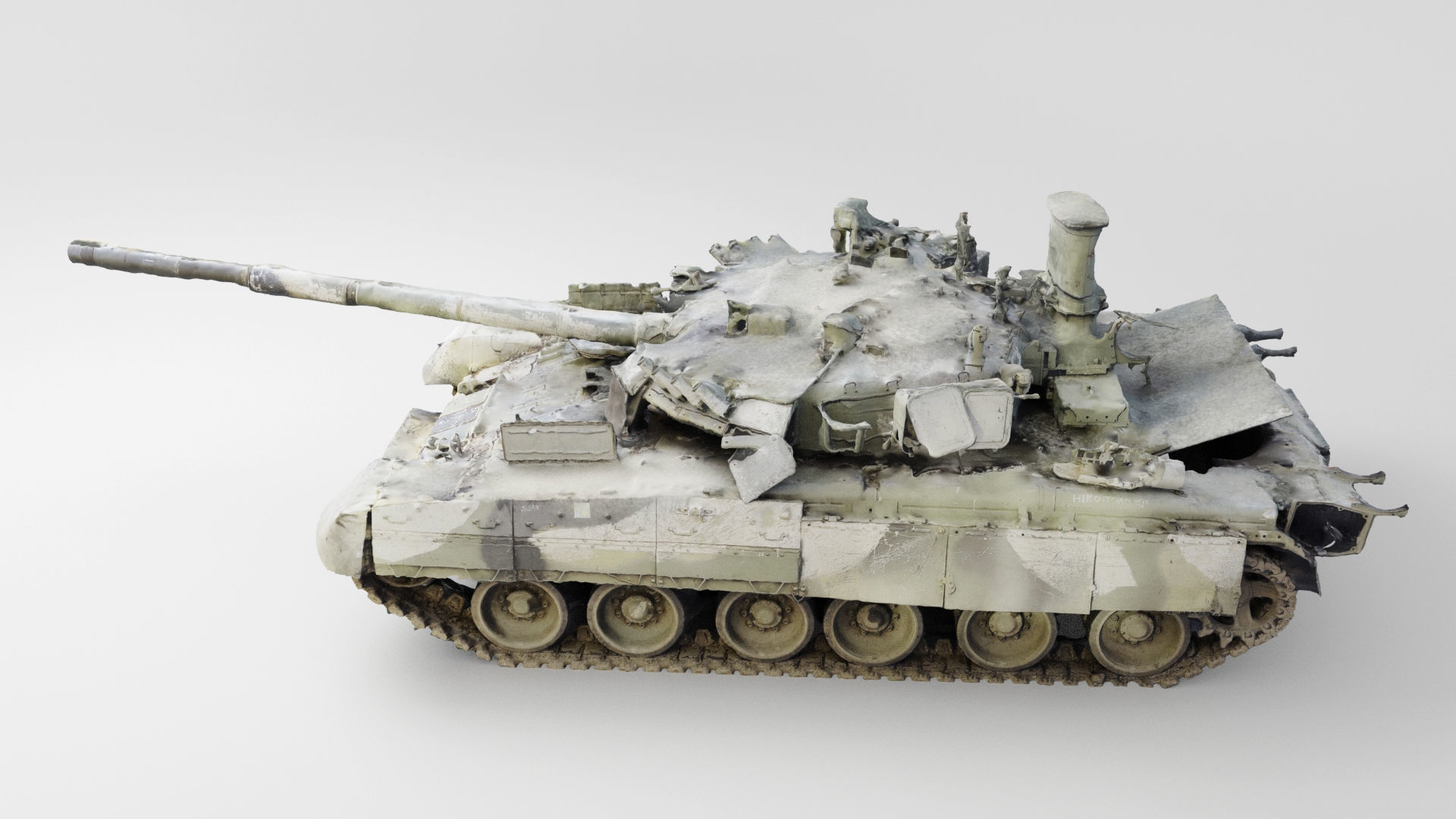 Russian T-80 tank destroyed by Ukrainian army 3D model | CGTrader