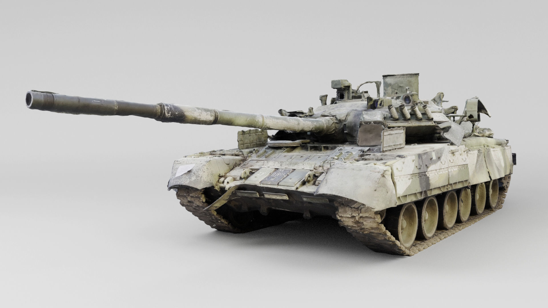 Russian T-80 tank destroyed by Ukrainian army 3D model | CGTrader