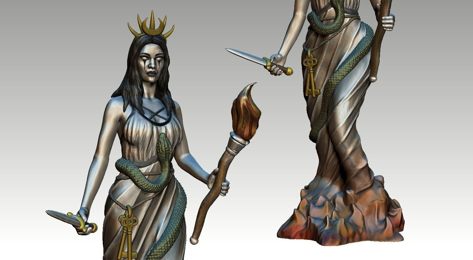 Hecate goddess statue for 3D Print 3D model 3D printable | CGTrader