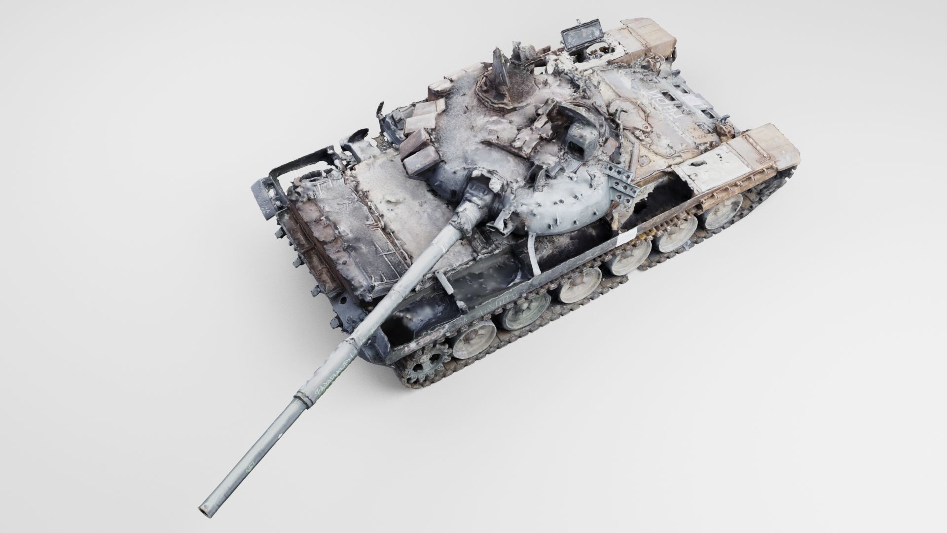 Russian T-90 tank destroyed by Ukrainian army 3D model | CGTrader