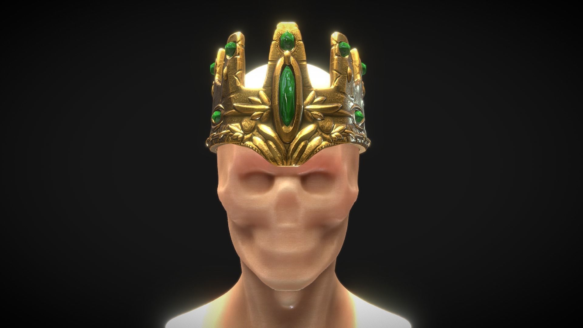 Gold Jade King Crown with Gems Stones 3D model | CGTrader