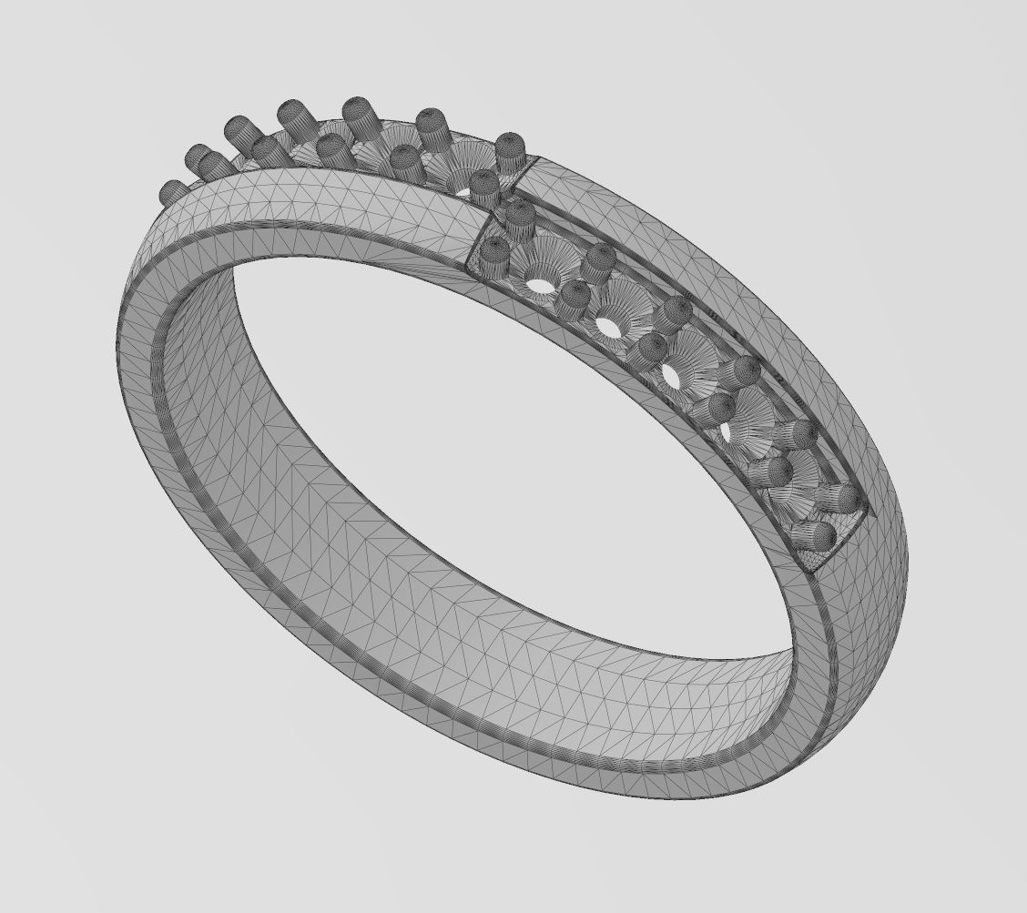 Split half eternity diamond rounded band US sizes 6to9 3D model 3D ...