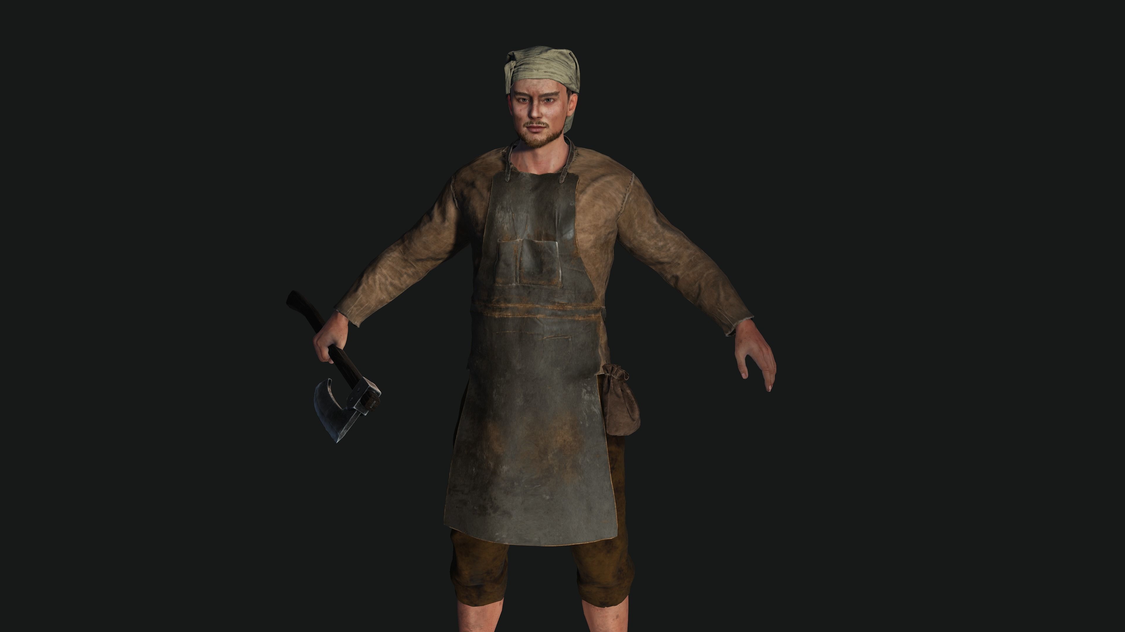 3D model 3D AAA Medieval Male Character - Butcher Man VR / AR / low ...
