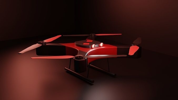 3D model Drone model with propellers VR / AR / low-poly | CGTrader