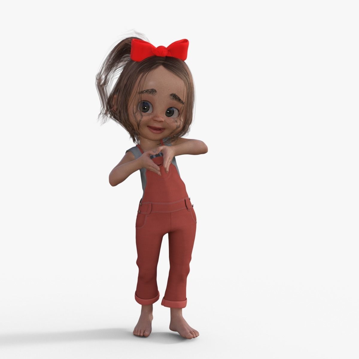 Cartoon Little Girl Rigged 3D model rigged | CGTrader