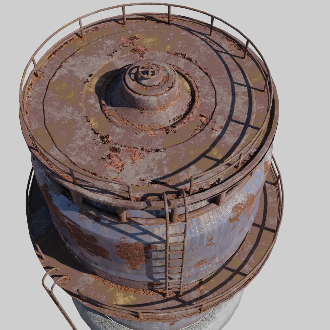 Large Cylindrical Metal silo 3D model | CGTrader