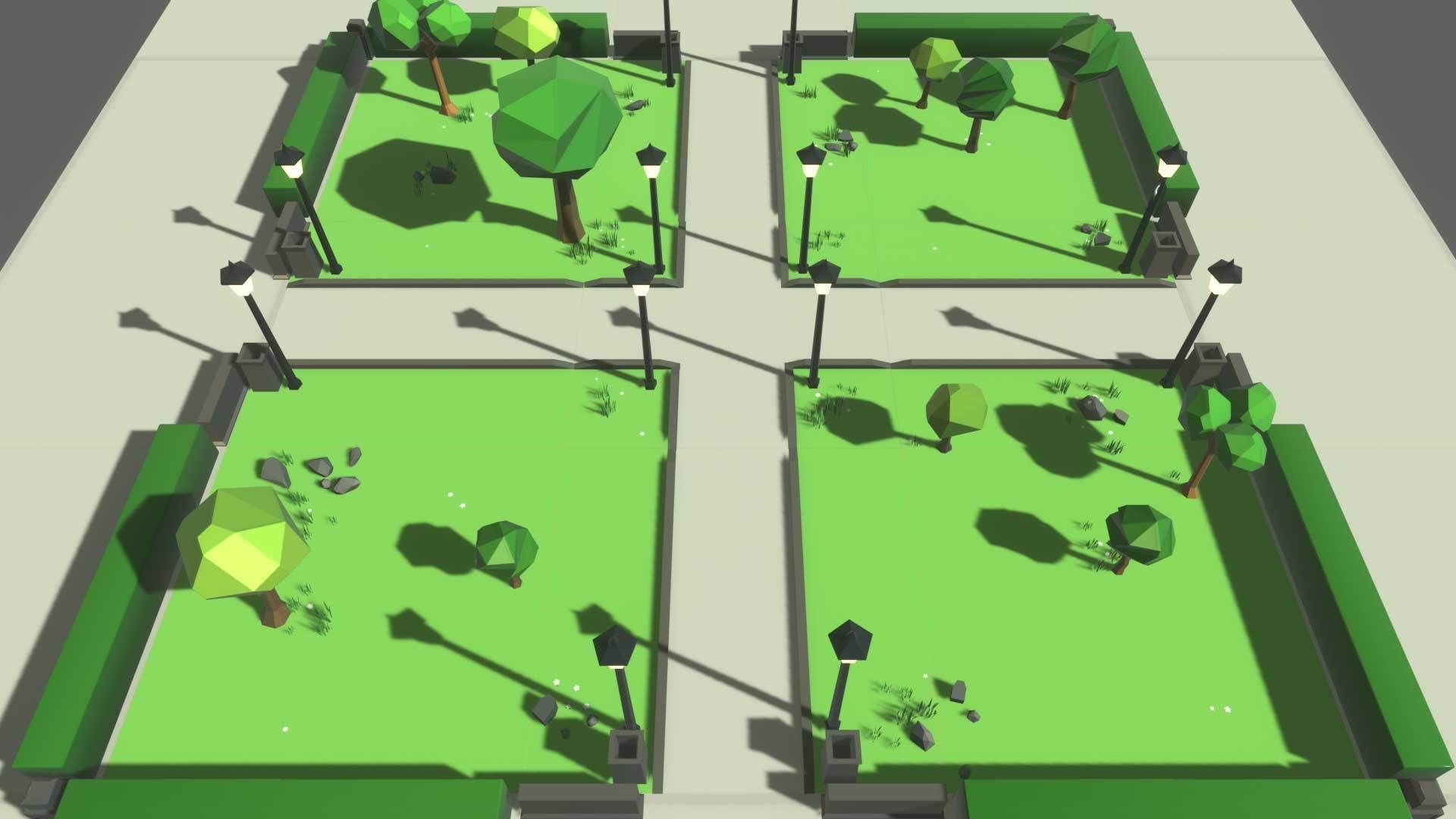 3D model Cartoon 3d Stylized Park Game Ready with Modulation VR / AR ...