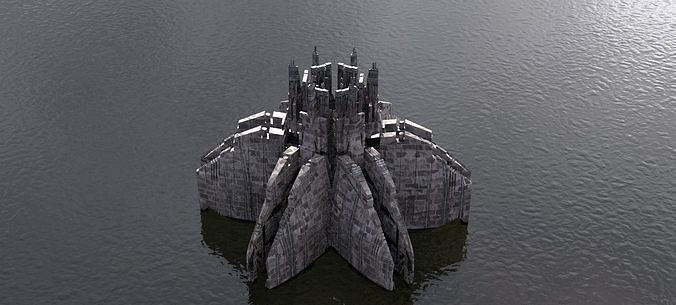 Sci-Fi dark Platforms Floating 4 3D model | CGTrader