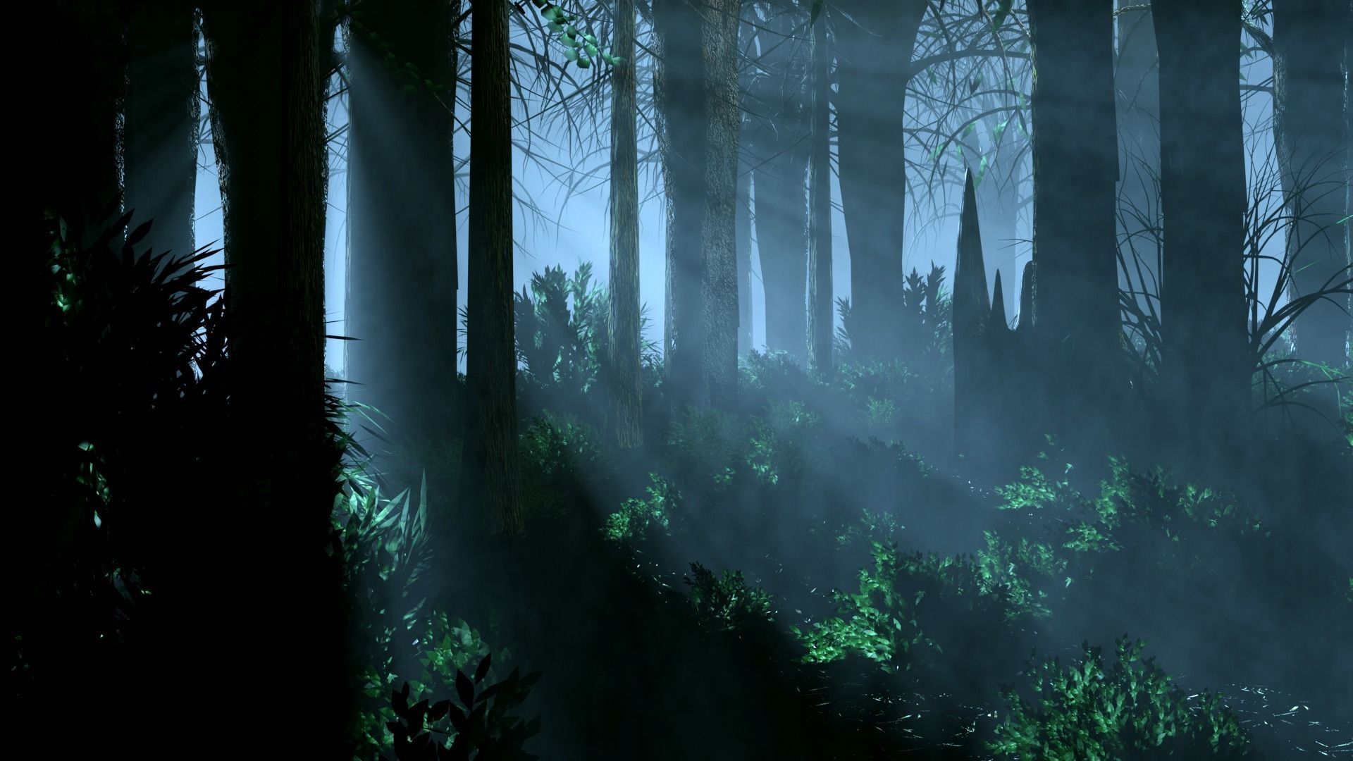 3D model Dark Forest Animation VR / AR / low-poly | CGTrader