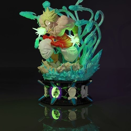 broly dragon ball statue with lights 3D model 3D printable | CGTrader
