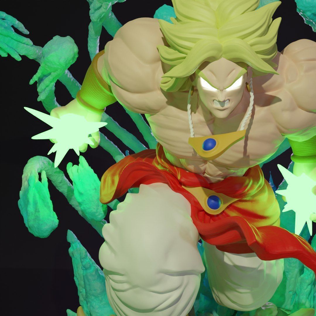 broly dragon ball statue with lights 3D model 3D printable | CGTrader
