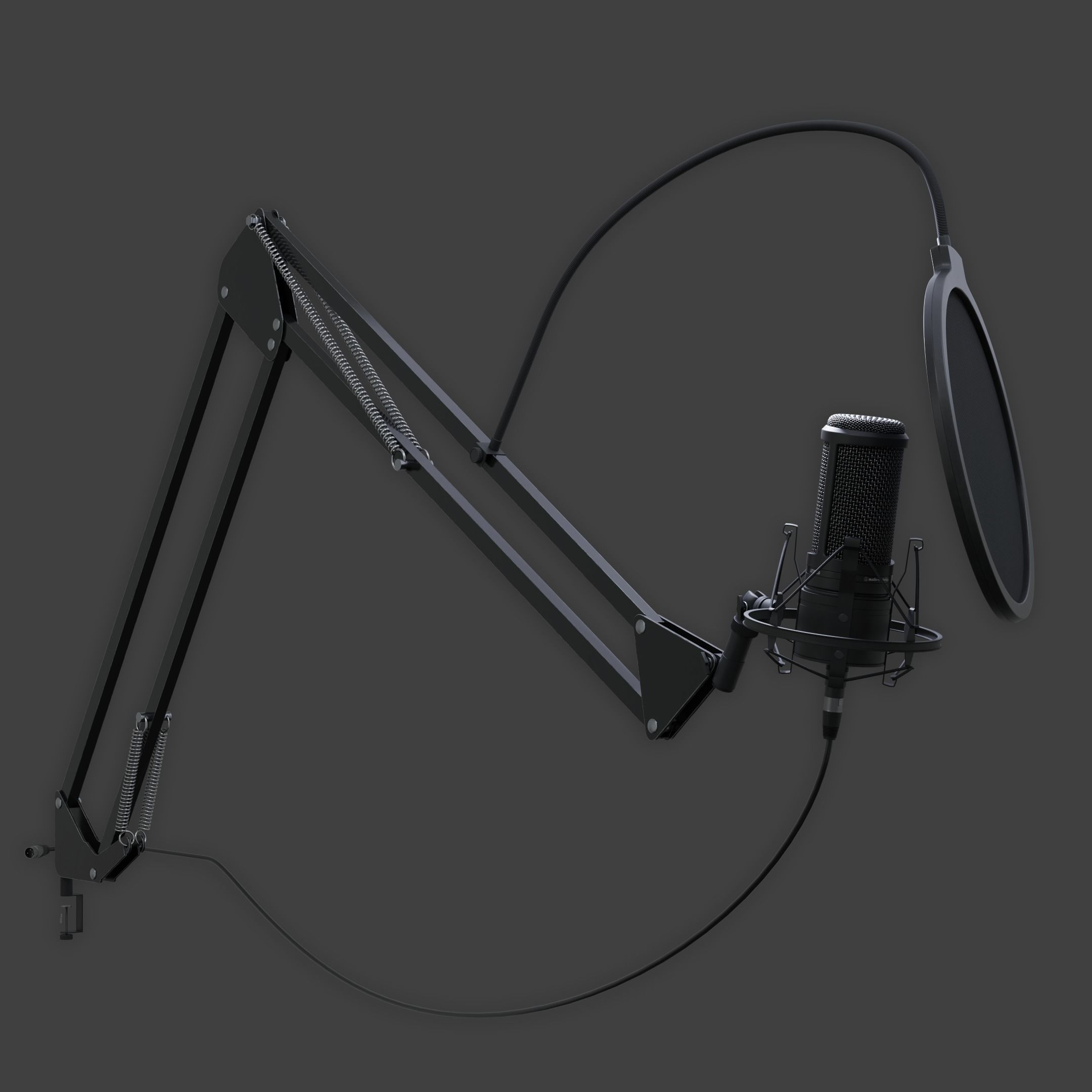 Audio-Technica AT2020 XLR Condenser Microphone 3D model rigged | CGTrader