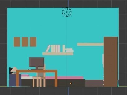 3D model Quarto Low-Poly room with bed and desk VR / AR / low-poly ...
