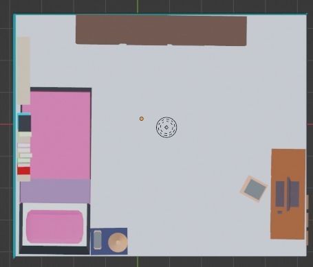 3D model Quarto Low-Poly room with bed and desk VR / AR / low-poly ...