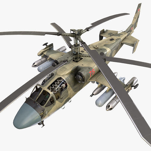 3D model Kamov Ka-52 Alligator Camo Complex Animation VR / AR / low ...