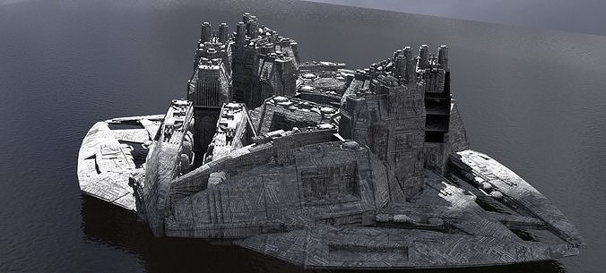 Alien Missile Defense base kit bash 1 3D model | CGTrader