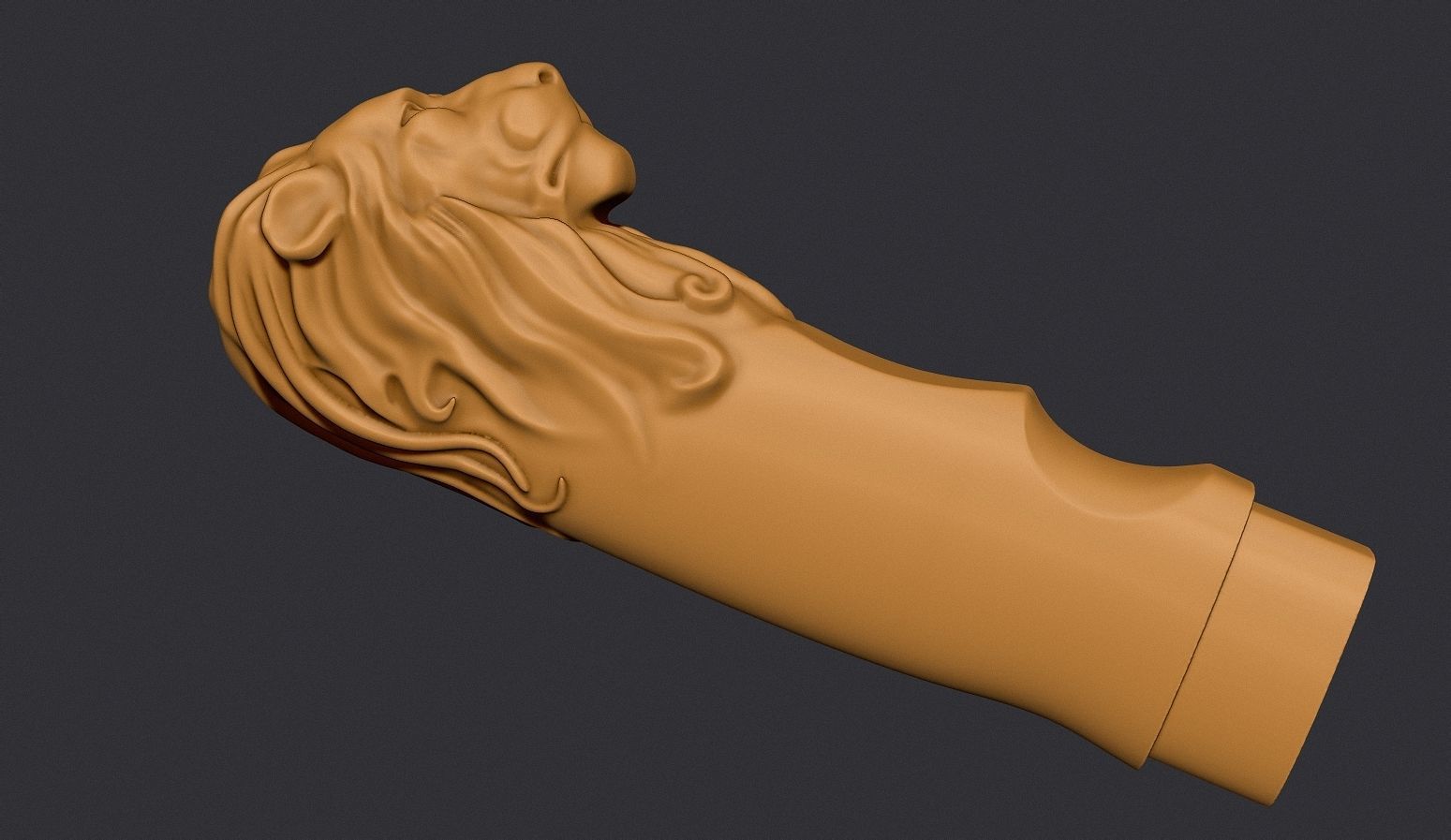 Lion Head Knife Handle 3D model 3D printable | CGTrader