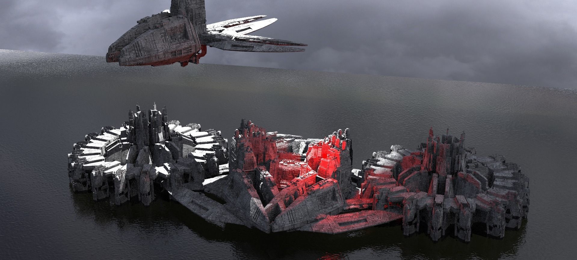 Sci-Fi dark Base 3D model | CGTrader