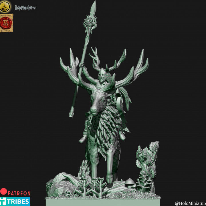 wood elves lord on stag 3D model 3D printable | CGTrader
