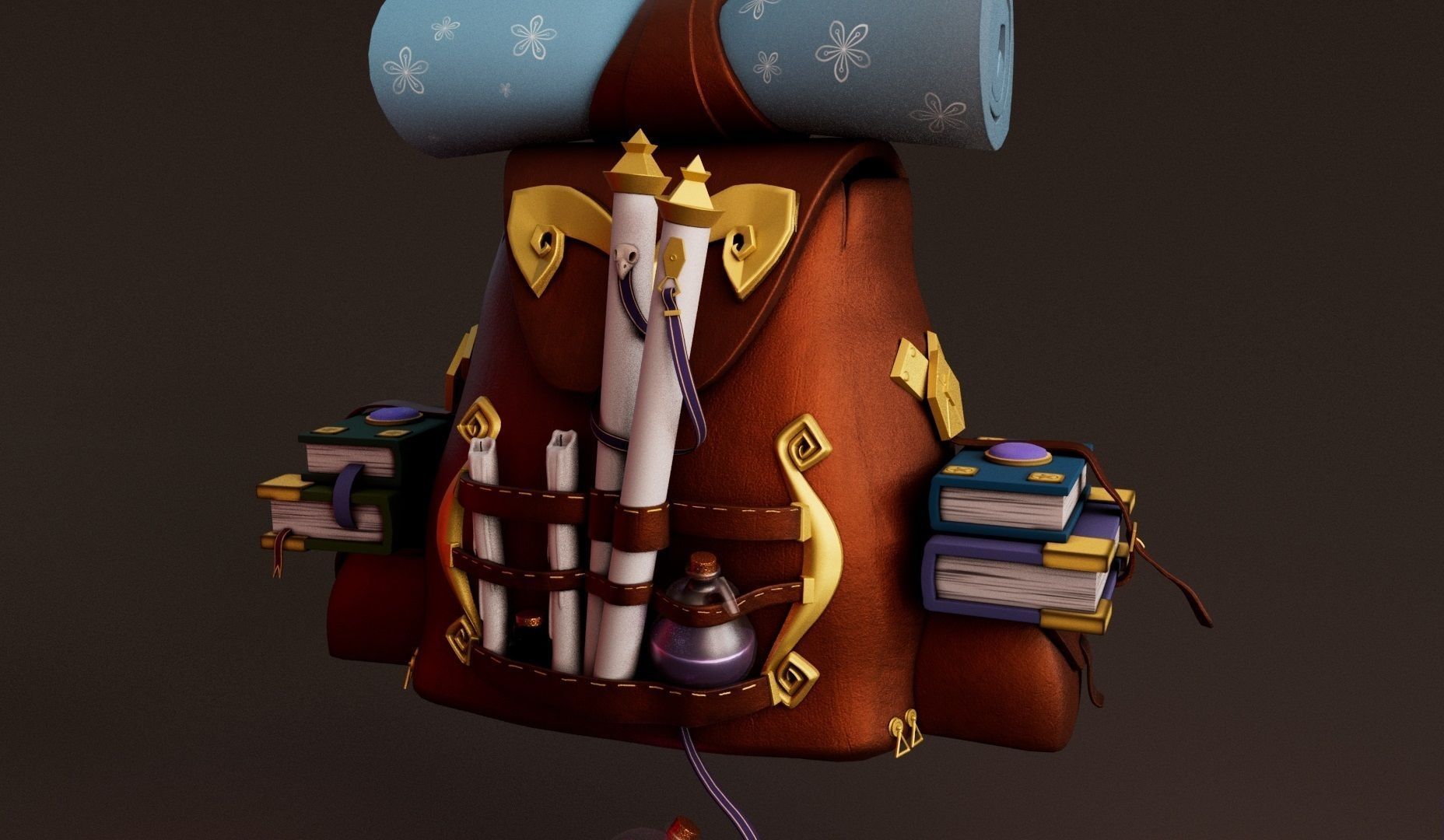 3D model Stylized Adventurer Backpack VR / AR / low-poly | CGTrader