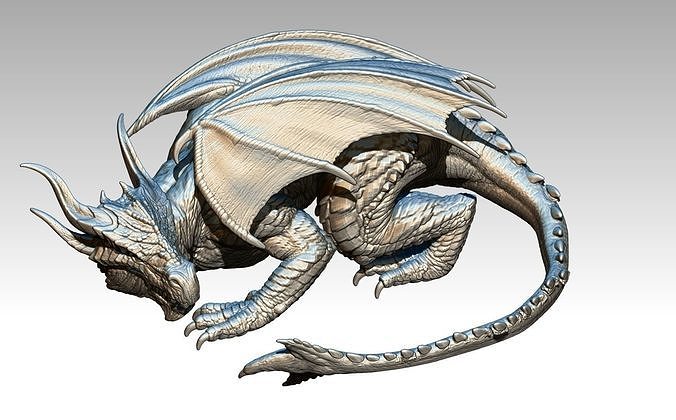 Sleeping dragon 3D model 3D printable | CGTrader
