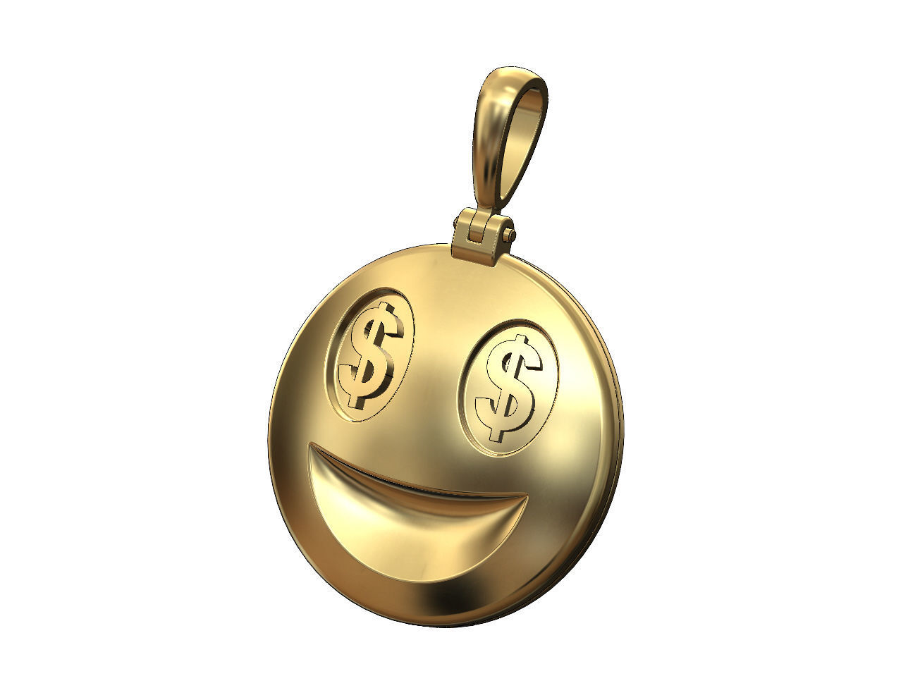 Money smile emoji pendant with bail 3D model 3D printable | CGTrader