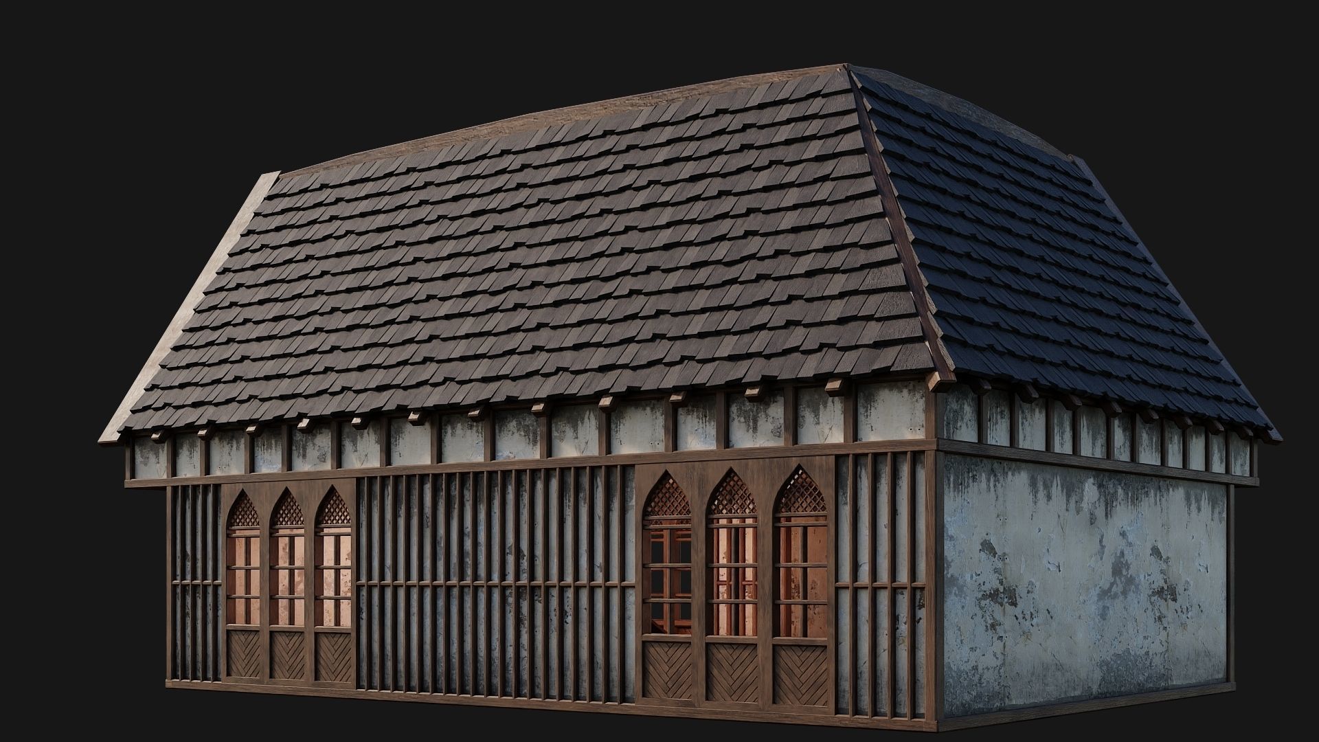 3D model Old Medieval House Building 4K Textures GameReady 189 VR / AR ...