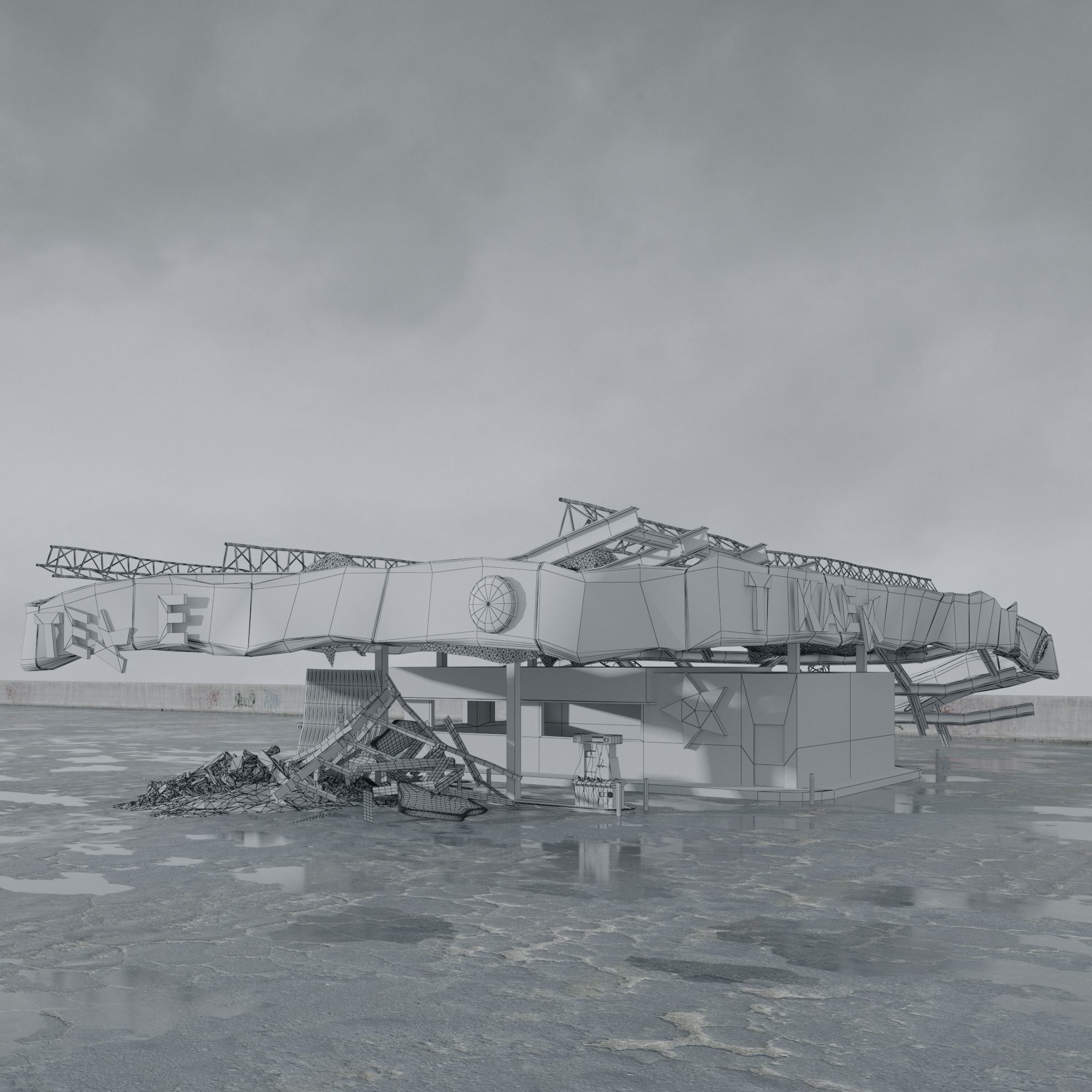 Archmodels vol 265 - collection of post apocalyptic buildings 3D model ...