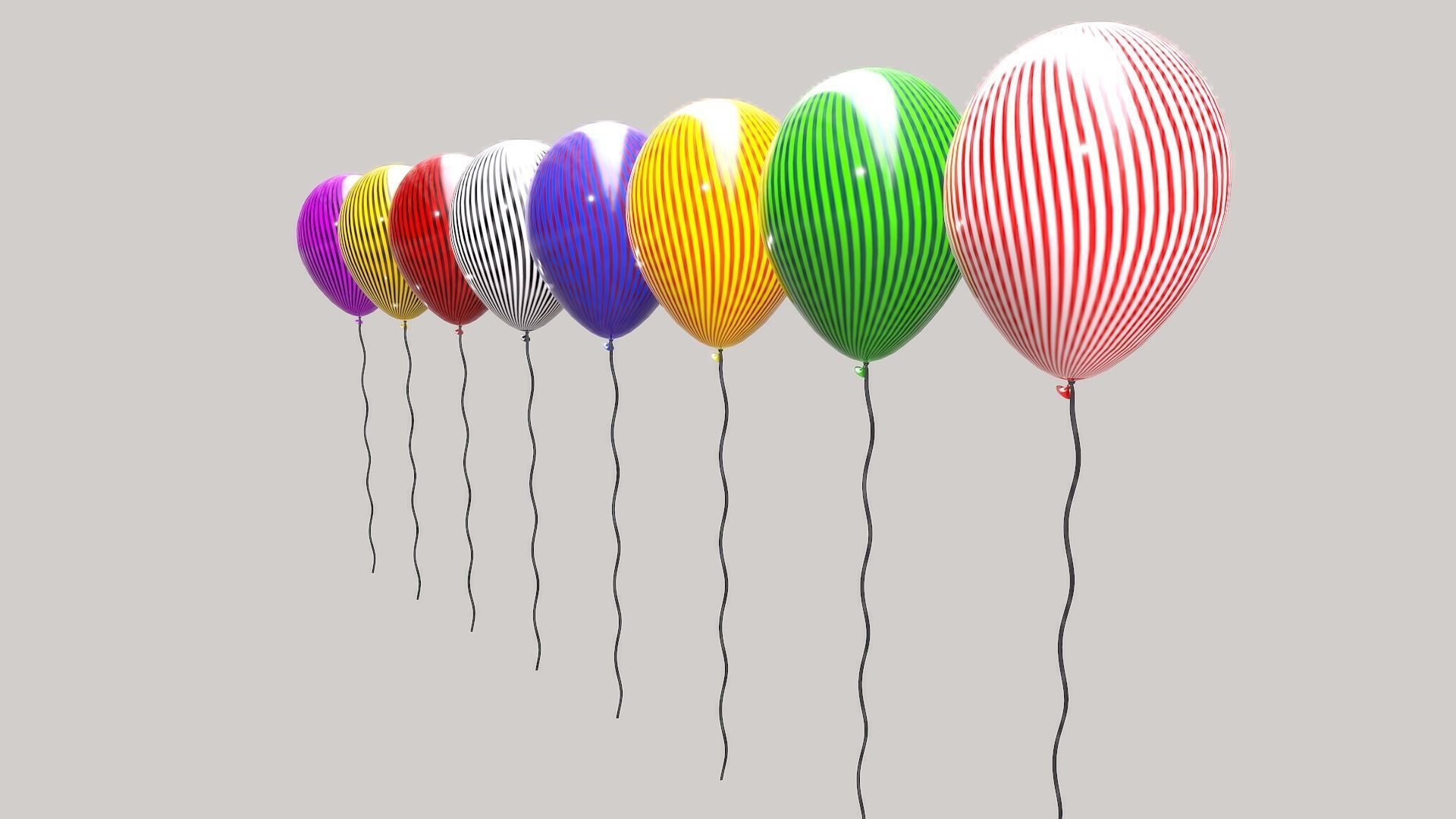 3D model Balloons 8 colors VR / AR / low-poly | CGTrader