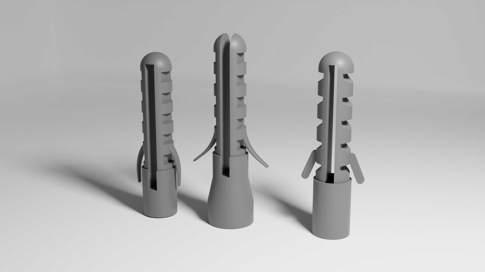 Wall Plug Dowel screw 3D model 3D model | CGTrader