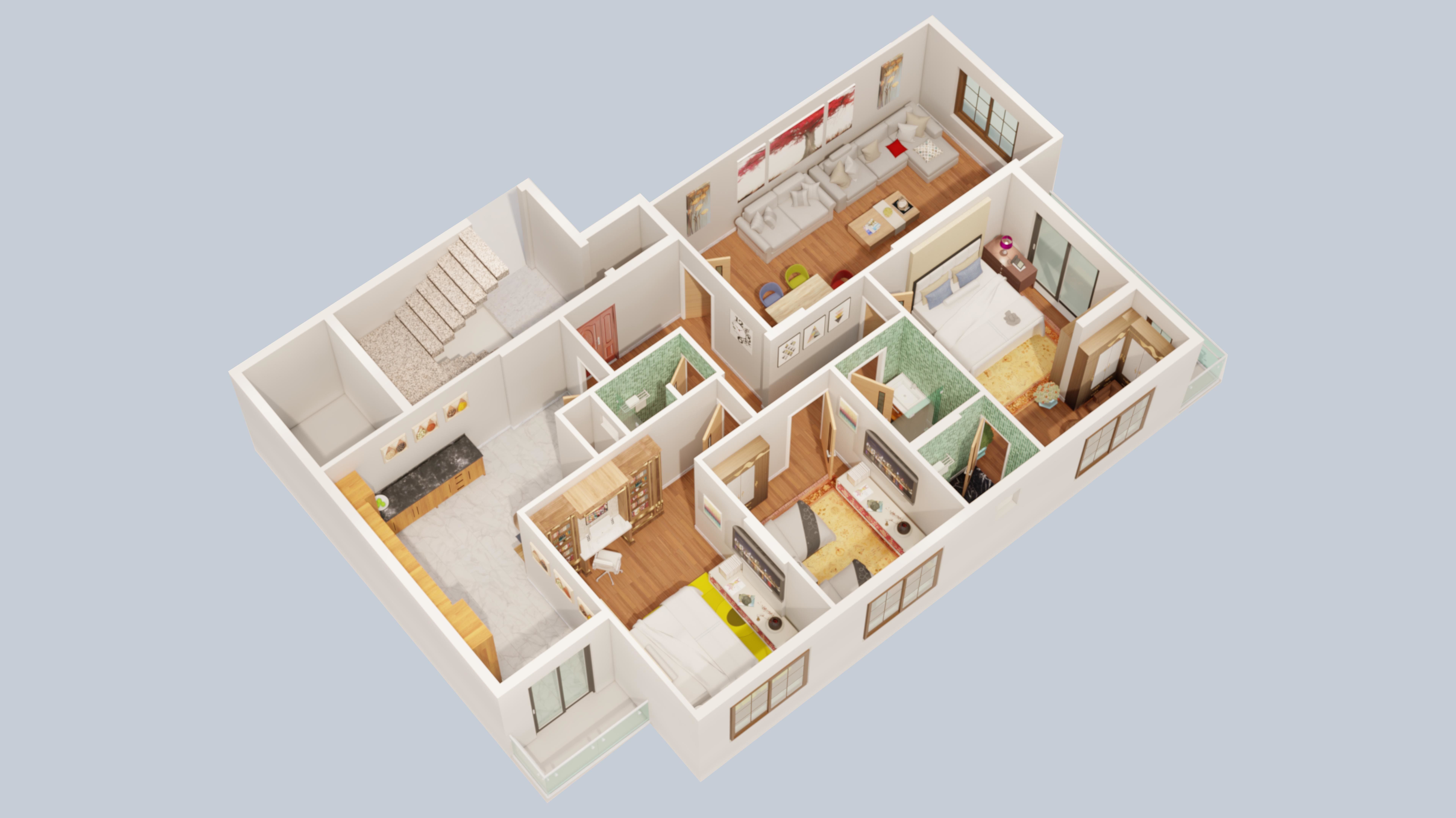 3D Floor plan-Interior plan 3D model | CGTrader