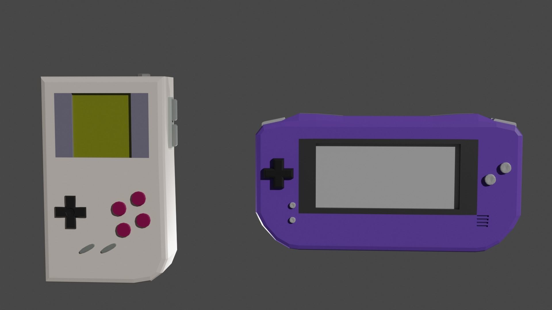 two simple gameboy models 3D model | CGTrader