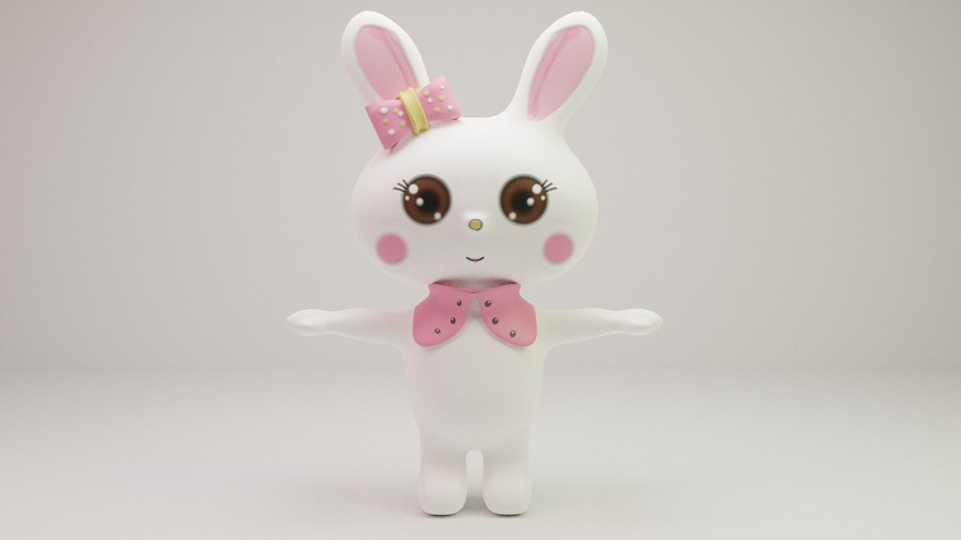 Cute Bunny 3D model rigged | CGTrader