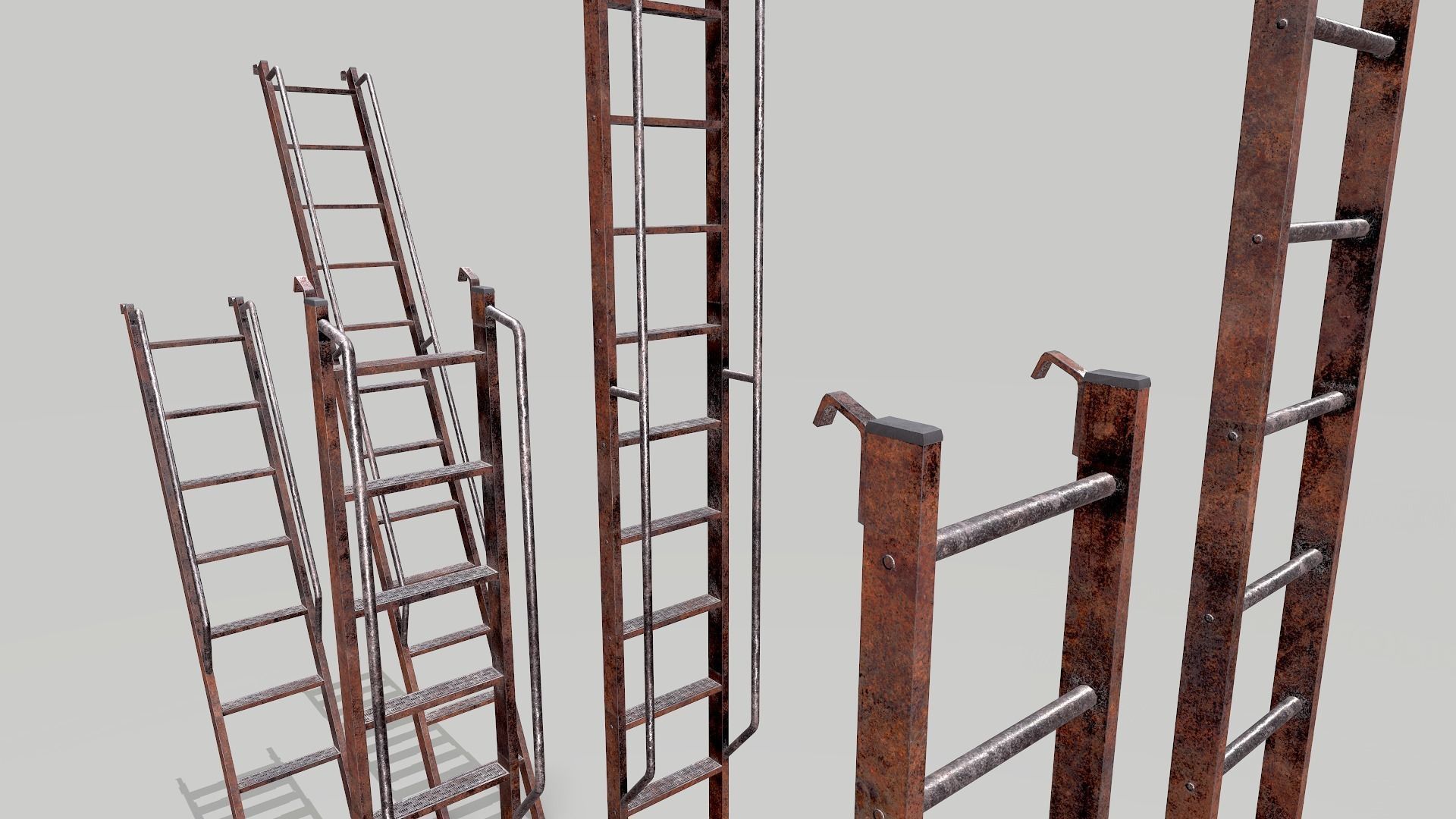 3D model Metal Rusted Modular Ladder System VR / AR / low-poly | CGTrader