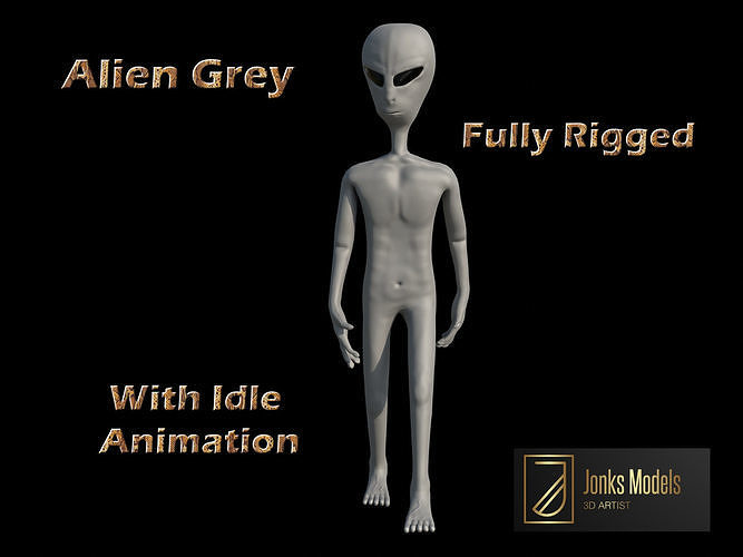 3D model Alien Grey VR / AR / low-poly | CGTrader