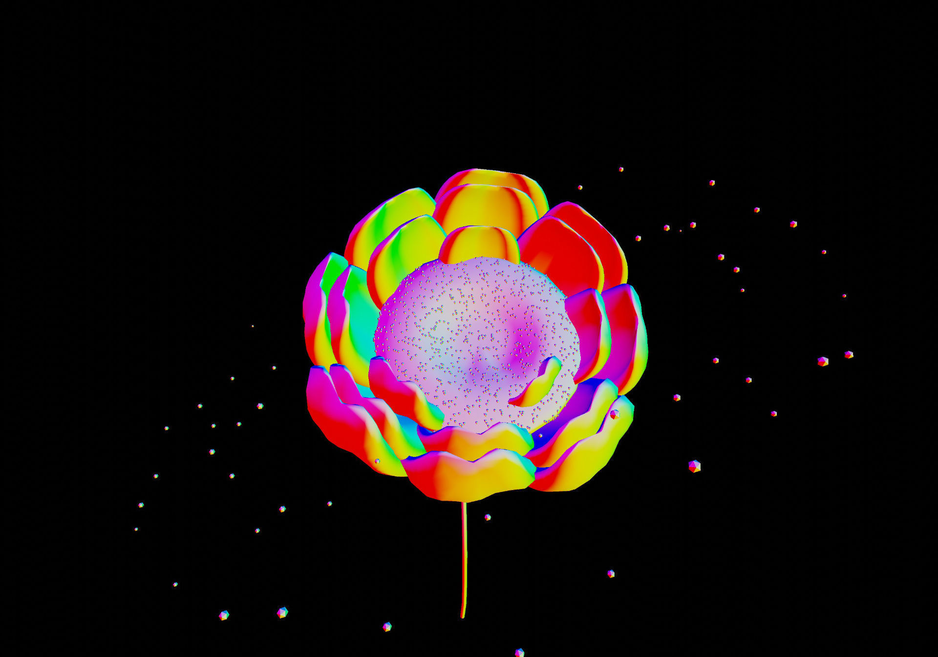 Flower Petal Leaves Lights 3D model | CGTrader