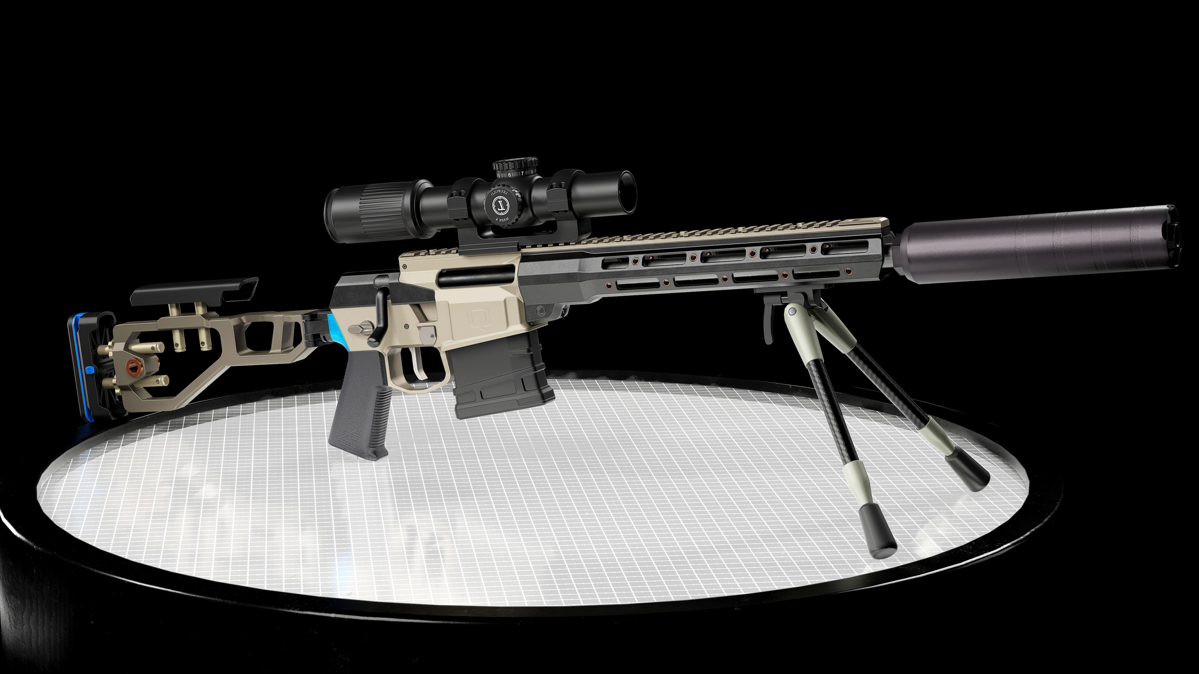 3D model Fix by Q Sniper Rifle Low poly hyper realistic model VR / AR ...