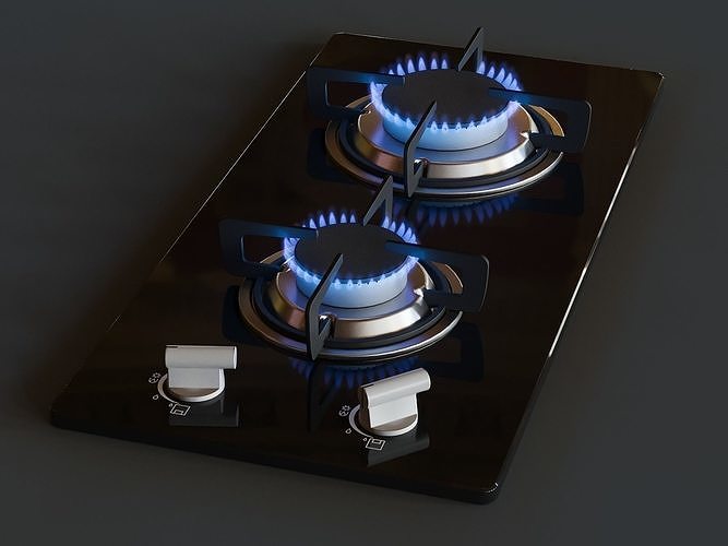 Gas Stove Cooktop 3D model animated | CGTrader