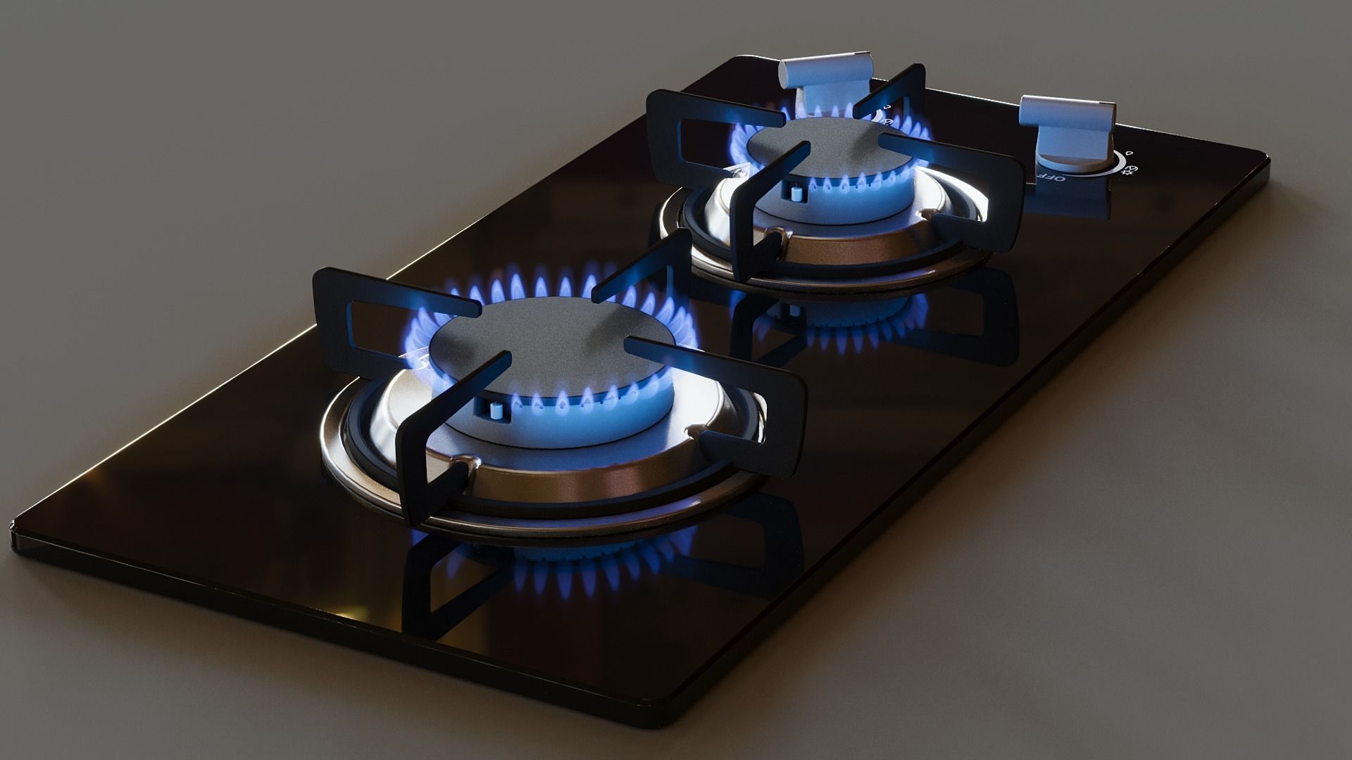Gas Stove Cooktop 3D model animated | CGTrader